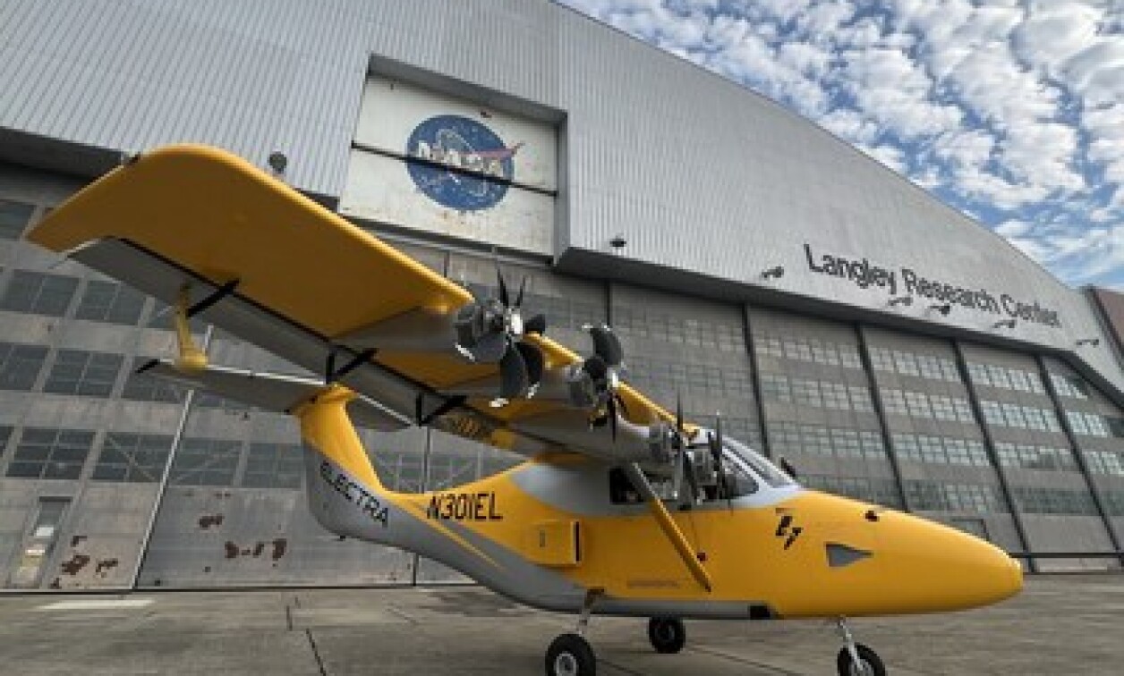 Piloted electric aircraft flies at NASA's Langley Research Center for ...