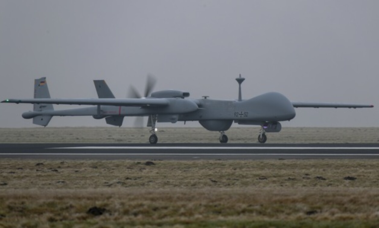 Military drone operates in shared airspace during German-Dutch test ...